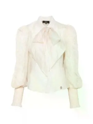 BABYLONE PARIS Lace-panelled Pussy-bow Shirt