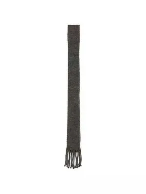 ZIGGY CHEN Fringed Knitted Scarf - Brown