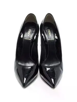 Fendi Sculptural-heel Patent Leather Pumps
