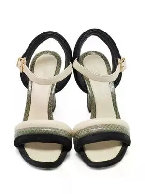 Tory Burch Snakeskin-embossed Ankle-strap Heeled Sandals