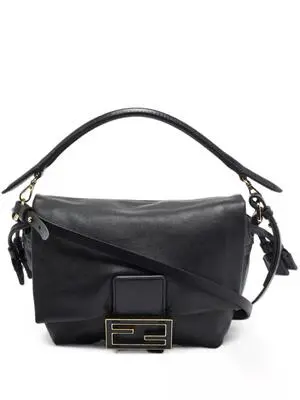 Fendi 2026 Small Mamma Baguette Leather Tote Bag - Black