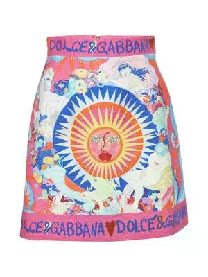 Dolce & Gabbana Sun-print Textured Skirt