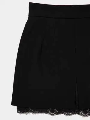 Dolce & Gabbana Wool Skirt With Lace Hem