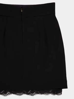 Dolce & Gabbana Wool Skirt With Lace Hem