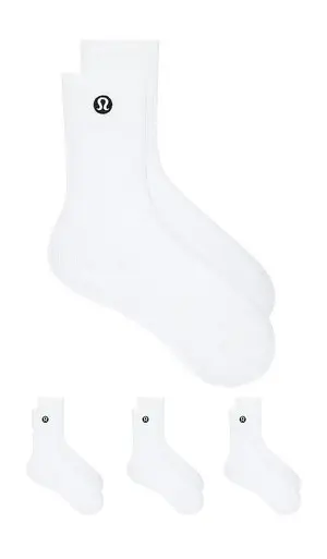 Lululemon Daily Essential Socks 3 Pair - White