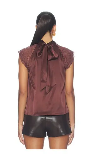 Generation Love Rachel Chantilly Lace Halter Blouse In Brown
