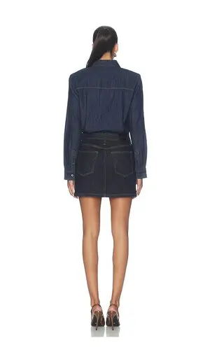 PISTOLA Pixie Mix Media Mini Dress In Navy