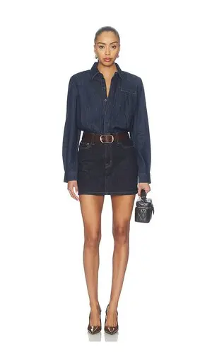 PISTOLA Pixie Mix Media Mini Dress In Navy