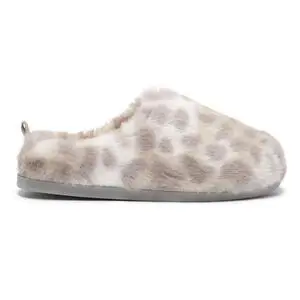 BEDROOM ATHLETICS Nadine Luxury Faux Fur Mule Leopard - Grey