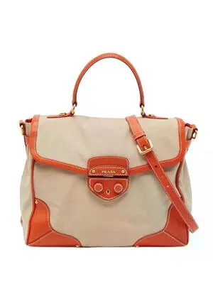Prada Contrast-trim Tote Bag - Neutrals