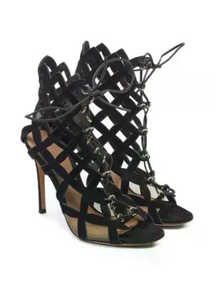 GIANVITO ROSSI Lace-up Caged Heeled Sandals