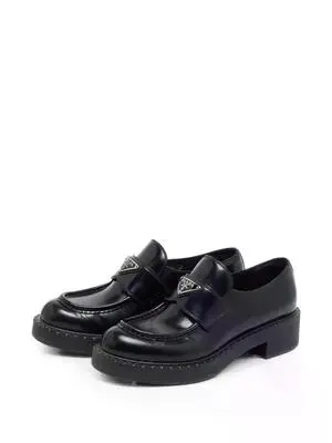 Prada Triangle Logo Plaque Loafers
