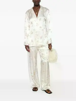 DÔEN Maurise Floral-jacquard Shirt - Neutrals