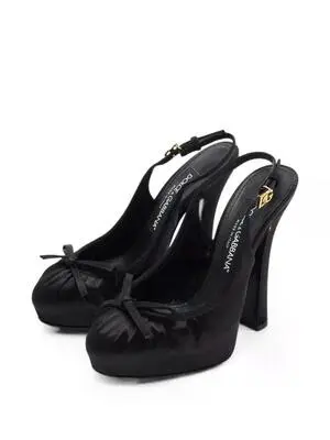 Dolce & Gabbana Vally Bow-detail Slingback Platform Pumps