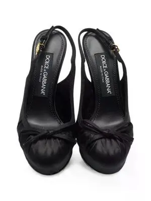 Dolce & Gabbana Vally Bow-detail Slingback Platform Pumps