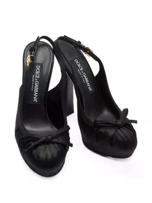 Dolce & Gabbana Vally Bow-detail Slingback Platform Pumps
