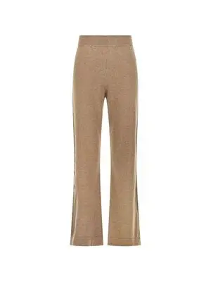 ANDRÈ MAURICE Beaded-trim Knitted Trousers - Neutrals