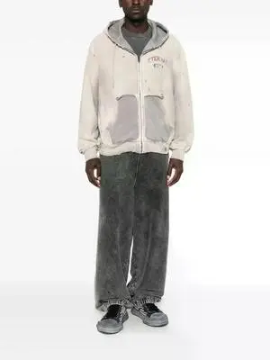 Mihara Yasuhiro Distressed Sun-faded Hoodie - Neutrals