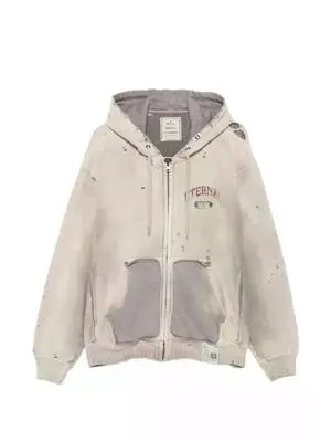Mihara Yasuhiro Distressed Sun-faded Hoodie - Neutrals