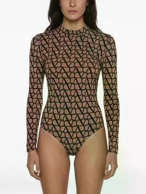 Valentino Garavani Iconographe Print Bodysuit - Brown