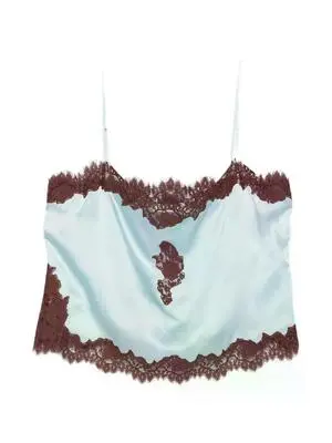 DÔEN Avelaine Lace-trim Top - Blue