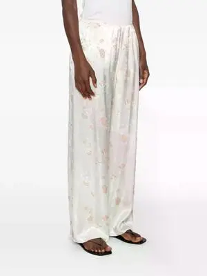 DÔEN Lavona Floral-jacquard Trousers - Neutrals