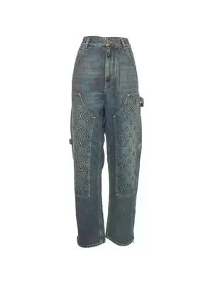 LOUIS VUITTON Monogram Straight-leg Jeans - Blue
