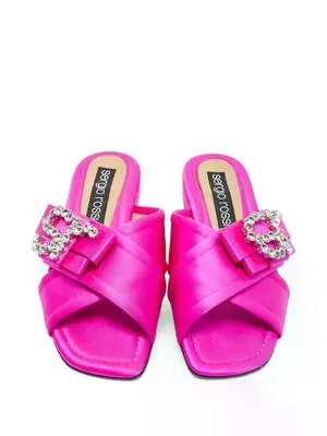 SERGIO ROSSI Crystal-embellished Flat Sandals
