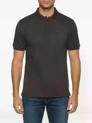 Emporio Armani Logo Embroidered Piqué Polo Shirt - Grey