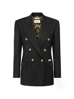 Philipp Plein Satin Marine Fit Blazer - Black