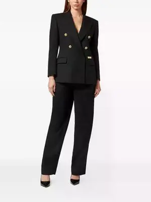 Philipp Plein Satin Marine Fit Blazer - Black