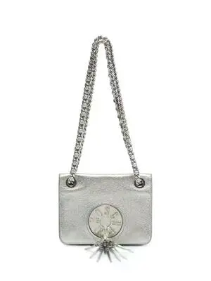 Moschino Logo Tassel-detail Shoulder Bag - Silver