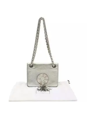Moschino Logo Tassel-detail Shoulder Bag - Silver