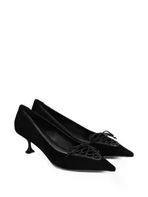 Lola Cruz Daniela Lace-up Pointed-toe Pumps - Black