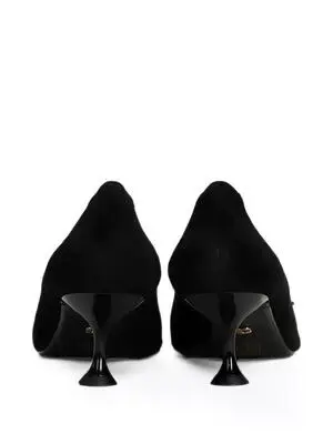 Lola Cruz Daniela Lace-up Pointed-toe Pumps - Black
