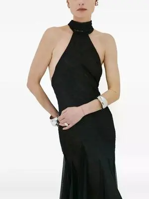 DE LA VALI Elowen Halterneck Lace Maxi Dress