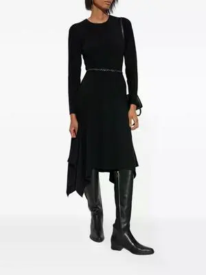 Michael Kors Stretch Wool Handkerchief Dress - Black