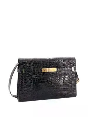 Saint Laurent Manhattan Crocodile Embossed Leather Medium Shoulder Bag