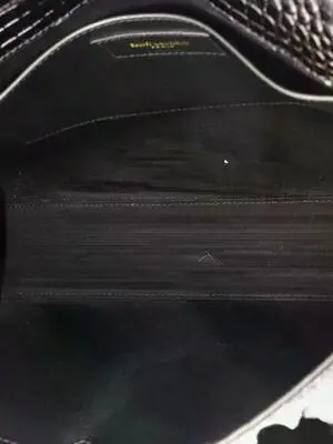 Saint Laurent Manhattan Crocodile Embossed Leather Medium Shoulder Bag