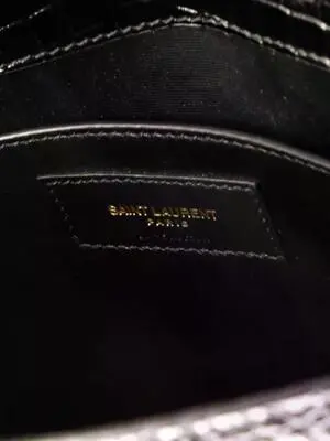 Saint Laurent Manhattan Crocodile Embossed Leather Medium Shoulder Bag