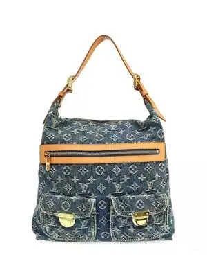 LOUIS VUITTON 2005 Denim Baggy Gm Monogram Shoulder Bag - Blue