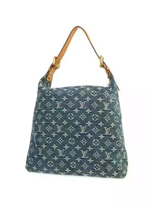 LOUIS VUITTON 2005 Denim Baggy Gm Monogram Shoulder Bag - Blue