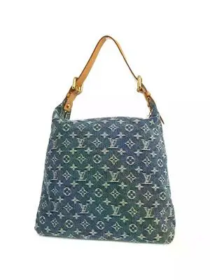 LOUIS VUITTON 2005 Denim Baggy Gm Monogram Shoulder Bag - Blue