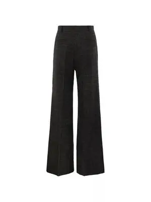 Max Mara Prince Of Wales Check Wide-leg Trousers - Grey