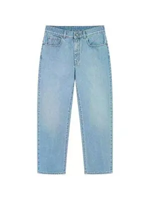 Canali Logo-jacquard Straight-leg Jeans - Blue