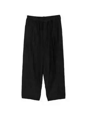 CALMLENCE Crinkled Wide-leg Trousers - Black