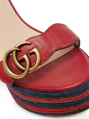 Gucci Gg Espadrille Wedge Sandals