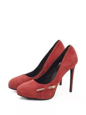 LORIBLU Platform Suede Pumps - Red