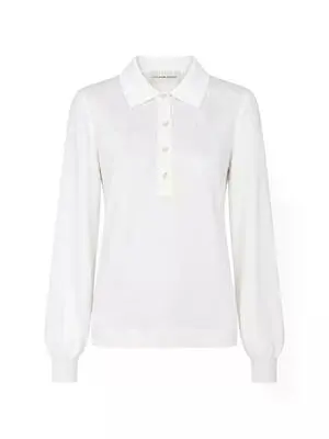 Liviana Conti Button-down Polo Sweater - White