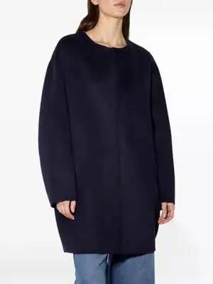 Liviana Conti Magnus Collarless Drop-shoulder Coat - Blue